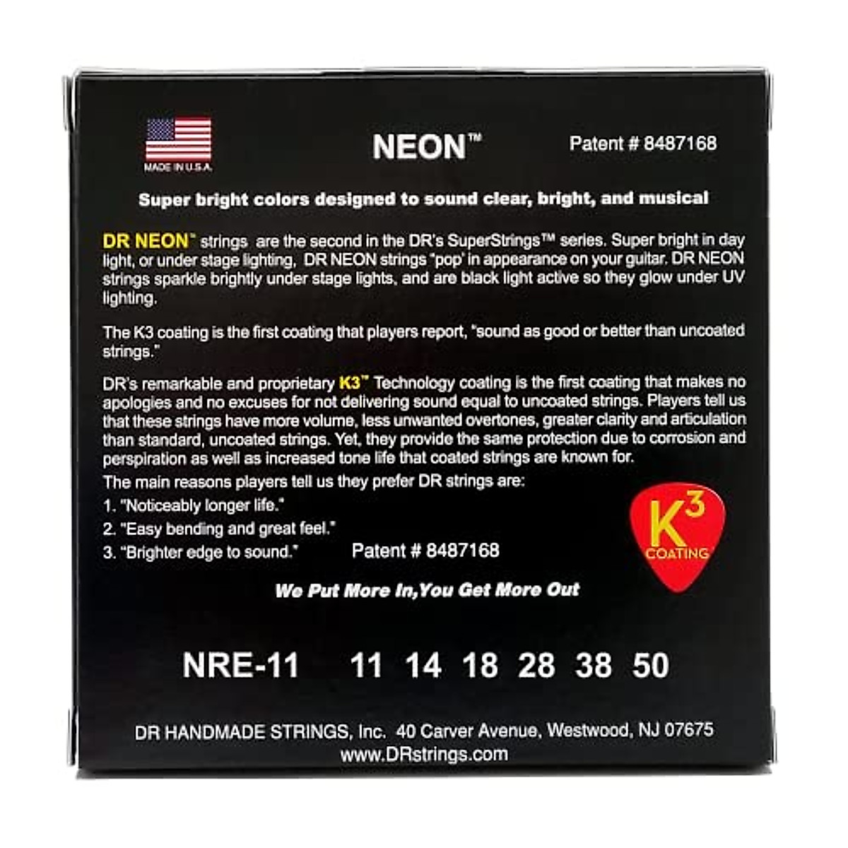 DR Strings Hi-Def Neon Red Electric Heavy Strings (NRE11)