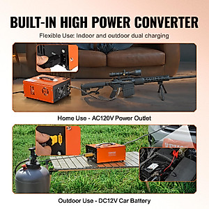 VEVOR PCP Air Compressor, 4500PSI Portable PCP Airgun Compressor with Built-in Converter, Auto-Stop | DC12V/AC120V | Oil & Water-Free Paintball Tank Compressor Pump for Air Rifle, Scuba Diving Bottle