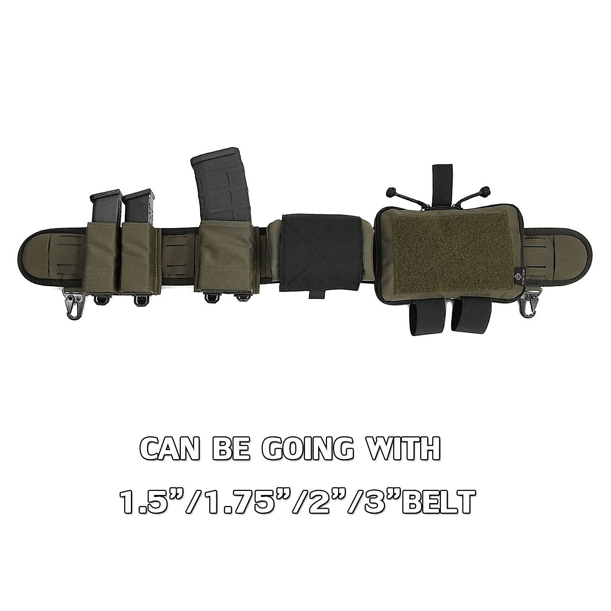 PETAC GEAR Tactical Medical Pouch Compact Admin Belt Pouch EMT First Aid Pouch IFAK Utility Pouch Trauma Kit Organizer Tourniquet Holder (RG)