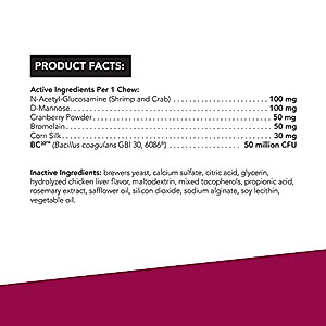 VETRISCIENCE UT Strength Feline Urinary Tract Supplement for Cats – Chews for Urinary Tract Support with Cranberry Powder, Bromelain, and Probiotics