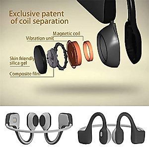 YODZ Bluetooth 5.0 Bone Conduction Headphones, IPX6 Waterproof Wireless Outdoor Sport Headset with Mic, USB Charging, for Running Driving Cycling, Meeting,Blue