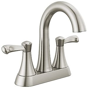 Delta Faucet Esato Centerset Bathroom Faucet Brushed Nickel, Bathroom Sink Faucet, Drain Assembly Included, SpotShield Brushed Nickel 25897LF-SP