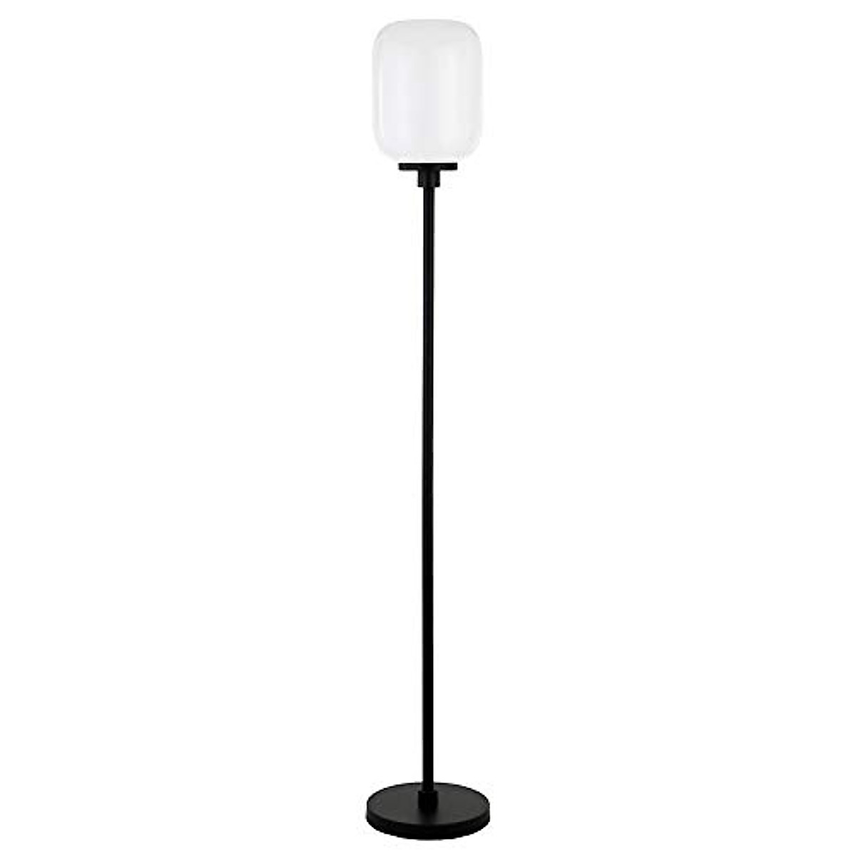Agnolo 69" Tall Floor Lamp with Glass Shade in Blackened Bronze/White Milk