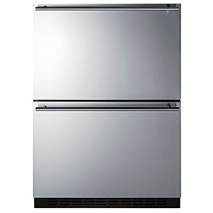 Summit Appliance ADFD243 24" Wide 2-Drawer All-Freezer, ADA Compliant, 3.71 cu.ft. Capacity, Built-in Capable, Child Lock, Open Drawer Alarm, Stainless Steel Drawers, Frost-free Operation