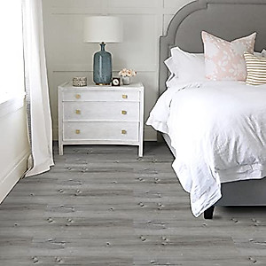 Peel and Stick Floor Tile, 35in×6in, Natural Grey Wood Grain Look, Self Adhesive and Waterproof for Transfer Bathroom, Kitchen, Living Room, Bedroom(10 PCS)