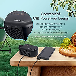 Wi-Fi & Bluetooth BBQ Smoker Temperature Controller with Automatic Smoker Fan, INKBIRD ISC-027BW Grill Thermometer with 4 Probes for Big Green Egg, Kamado Joe, Primo, Vision Grill, Akorn Kamado