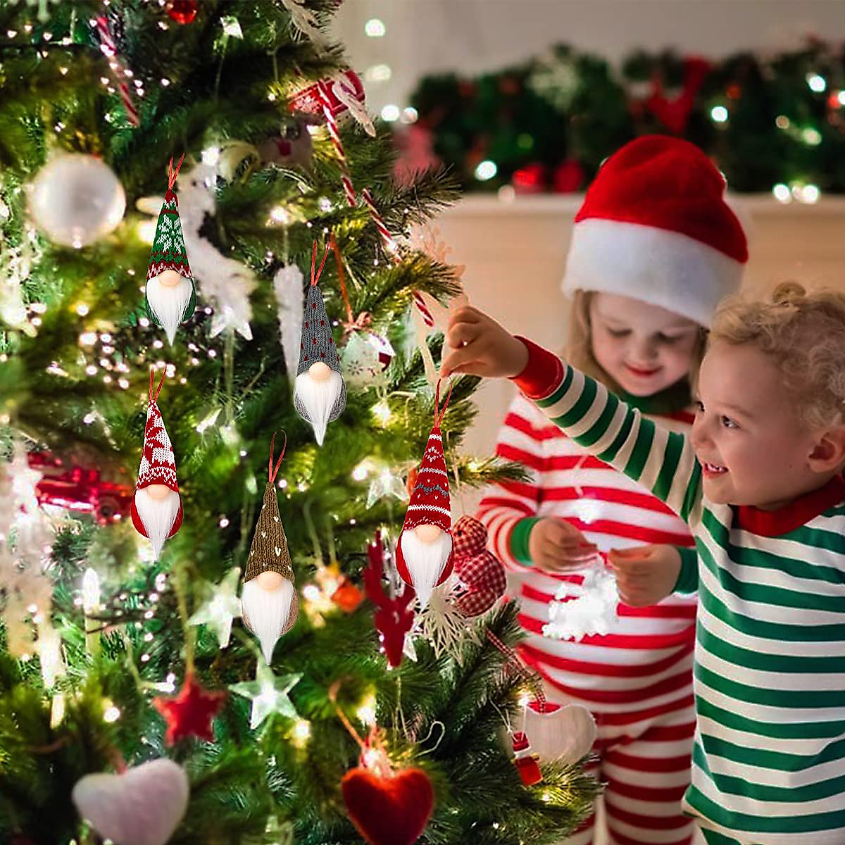 Jofan 12 Pack Christmas Ornaments Hanging Christmas Gnomes for Christmas Tree Decorations Home Christmas Decor