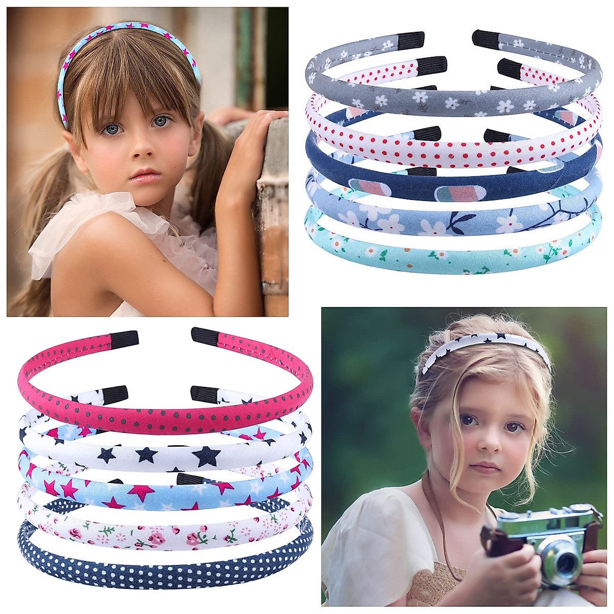 Candygirl Girls Headbands Plain for Kids Cloth Headbands for Girls Gifts Thin Hair Headbands for Toddler Cute Head Bands