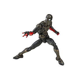 Spider-Man Marvel Legends Series Black & Gold Suit 6-inch Collectible Action Figure Toy, 2 Accessories and 1 Build-A-Figure Part(s)