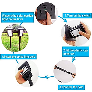 ASTRAEUS Solar Path Lights, New LED Warm White Solar Garden Light for Outdoor with IP44 Waterproof, Solar Pathway Light for Landscape, Driveway, Terrace, and Walkway, Yard. (White, 2 Pack)