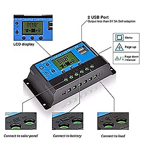 Solar Regulator, Solar Controller LCD Display Power Off Memory PWM for Industry (40A)