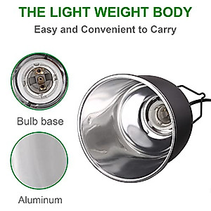 Aiicioo Reptile Light Fixture - Deep Light Dome Tortoise Leopard Gecko Light Fixture Snake Bearded Dragon UVB Heat Basking Lamp Deep Dome 5.5Inch