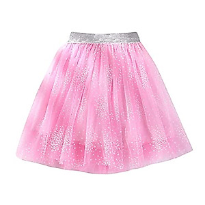 Quick Drying Short Pants for Baby 2 to 10 Years Kids Girls Ballet Floral Skirts Dress Party Tulle (Hot Pink, 2-3 Years)