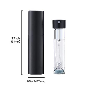 Lusiyi 5ML Refillable Perfume Atomizer Bottle for Travel, Portable Cologne Atomizer, Pocket Perfume Spray (Matte Black)