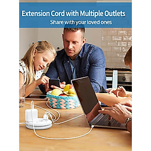 NTONPOWER Travel Power Strip with 3 USB Ports(1 USB C), 3 Outlets,i-Donut Power Strip Flat Plug Extension Cord 1ft Portable Power Strip for Cruise Ship Hotel, Airport,White