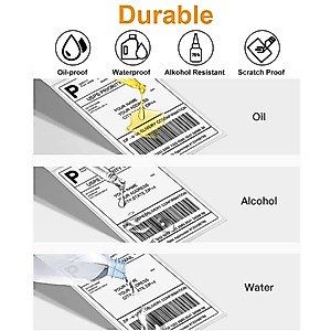 LabelMore 4x6 Thermal Shipping Labels, 2000 Fanfold Thermal Printer Labels with Perforations, White Mailing Postage Labels Compatible with Rollo, Zebra Thermal Printer, Smoothly Printing