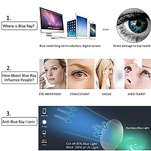 VisionGlobal Blue Light Blocking Glasses for Women/Men, Anti Eyestrain, Computer Reading, TV Glasses, Stylish Oval Frame, Anti Glare(Leopard,+2.00 Magnification)