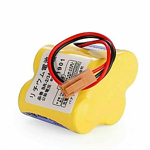 KANGLEUS (10pcs) BR-2/3AGCT4A /A98L-0031-0025 6V 4400mAh Replacement Battery Replace for FANUC CNC System with Brown Plug Non-Rechargeable