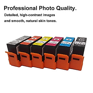 HDPHOTOINK 312XL 314XL Remanufactured Ink Cartridge Replacement for Expression Photo XP-15000 Wide Format Printer 6-Pack, Black,Magenta,Cyan,Yellow,Red,Grey