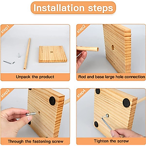 Donut stand, 4PCS Wooden Donut Stand Display Farmhouse Donut Holder, Reusable Bagel Holder Tower Stand, Suitable for Weddings, Birthday Parties, All Kinds of Parties, Baby Shower (4 packs-Square)