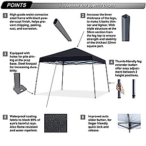ABCCANOPY Stable Pop up Outdoor Canopy Tent, Black