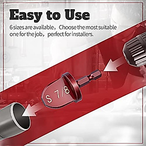 ColumPRO HVAC Repairing Tools, Air Conditioner Copper Pipe Expander Swaging Tool, 1/4 Inch Hex Shank Copper Pipe Flaring Tool Tube Expander,1/4''， 3/8''，1/2''， 5/8''，3/4''，7/8''Bits