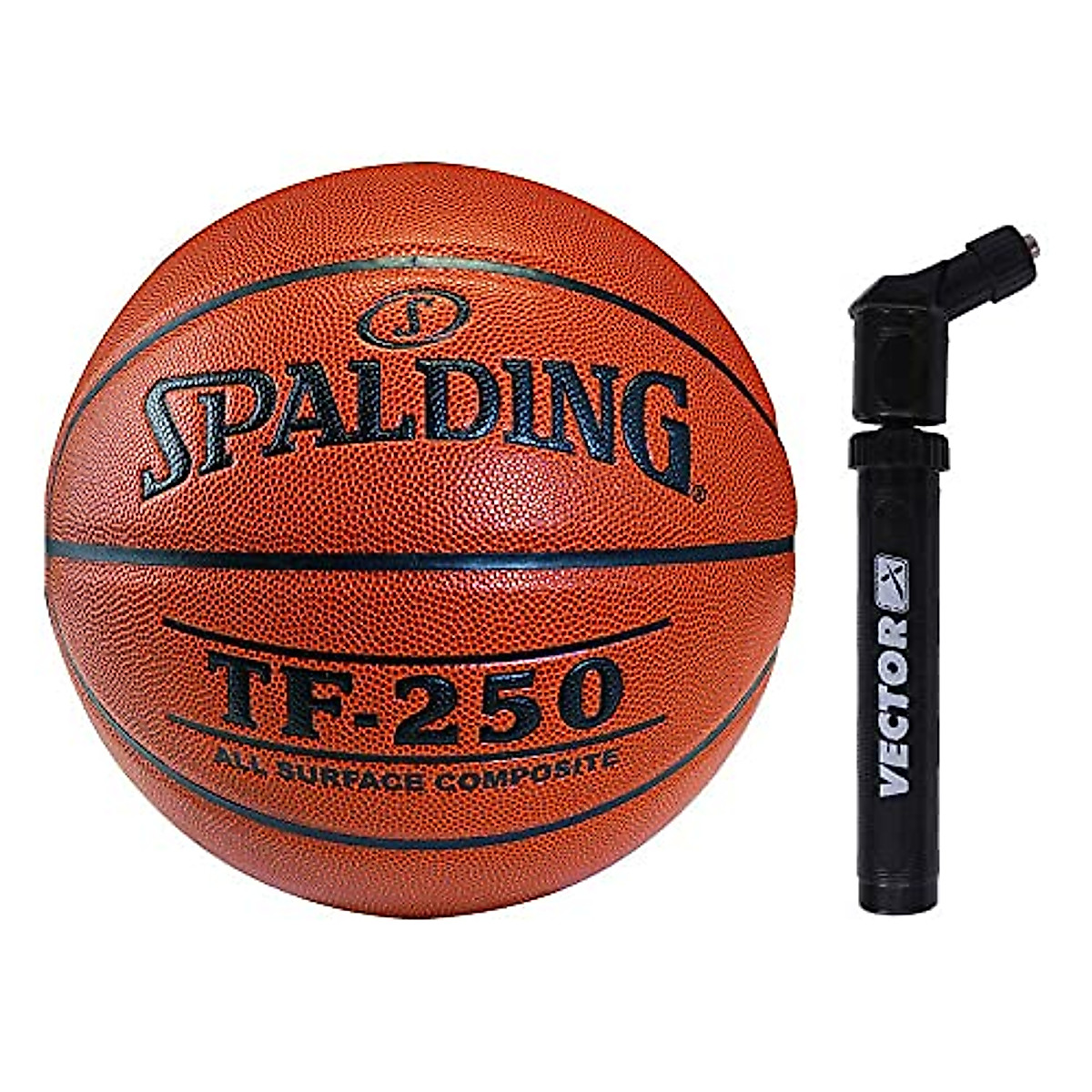 Spalding Basketball TF-250 Professional Basketball Spalding Basketball || Basketball with Pump || Basketball Combo || Basketball Size 6-7 Basketball for Men Full Size (7+Pump)