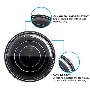 Freshware Meal Prep Bowl Containers [30 Pack] Plastic Bowls with Lids for Soup and Salad, Food Storage Bento Box, BPA Free, Stackable, Lunch Boxes, Microwave/Dishwasher/Freezer Safe (42 oz)