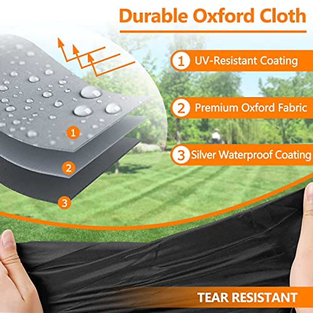 STARTWO Lawn Mower Cover, Heavy Duty Waterproof Riding Lawn Mower Cover, Fits Decks up to 54" Tractor Cover with Drawstring and Storage Bag, All Weather Protection, Rip Resistant Fade Resistant, Black