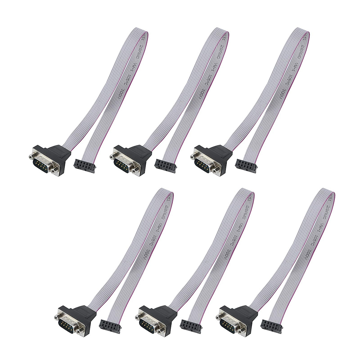 Antrader 12 Inch (30cm) DB9 Serial Male Port Bracket to 10 Pin Motherboard Header Panel Mount RS232 Serial Adapter Cable 6Pcs