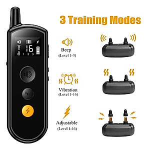 GONNLLYY Dog Training Collar, Dog Shock Collar with Electric , Vibration Beeps, Keypad Lock Mode(1-16 Levels) Rang 2000FT, IPX8 Waterproof for Large Dog/Medium Dog/Small Dog(8 lbs-150 lbs)