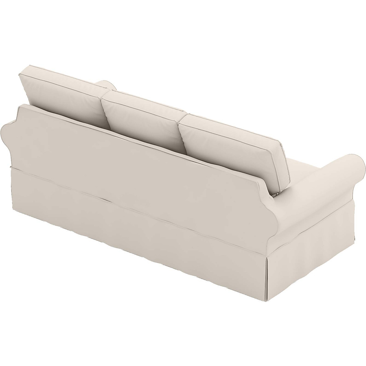 HomeTown Market Sofa Covers Custom Made Compatible for Pottery Barn PB Basic Three Seater Sofa Slipcover (PB Basic 3 Seat (Width: 82.5"), Polyester Flax Beige)