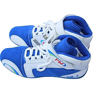 Driving Shoes, Karting Shoes, Go Kart Shoes (Blue/White, 9.5)