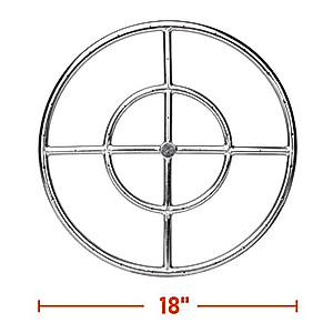 GASPRO 18 Inch Fire Pit Ring Burner, Round Fire Pit Burner for Fire Pit, Natural Gas & Propane Fireplace, 304 Series Stainless Steel, BTU 147,000 Max