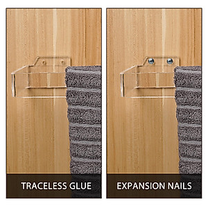 12.6Inches Hand Towel Holder, Self Adhesive Towel Rack for Bathroom Wall Mounted, Acrylic Towel Hanger (Clear)