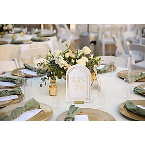 PODUFF Gold Table Number Holders, 12-Pack Metal Place Card Stands & Picture Holders with Storage Box - Ideal for Weddings, Anniversaries, and Parties