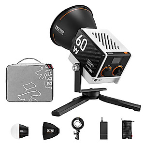ZHIYUN Molus G60 Combo, Bi-Color Video Light, 300g Portable 60W COB LED Continuous Output Lighting, CRI≥96, TLCI≥97, Bluetooth App Control with Bowens-Mount Accessories DC/PD Power Supply
