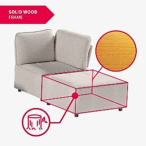 MUZZ Convertible Sectional Couch Set - Futon Sofa Bed, U/L Shaped and Queen Sleeper Sofa, Variable Modular Oversized Couch for Living Room (Beige)