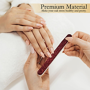 P2P Nails Glitter Colorful Nail File Strips - Manicure and Pedicure Nail Buffers - Double Sided Filers for Shaping and Smoothing Toenails and Fingernails (Regular, 10)