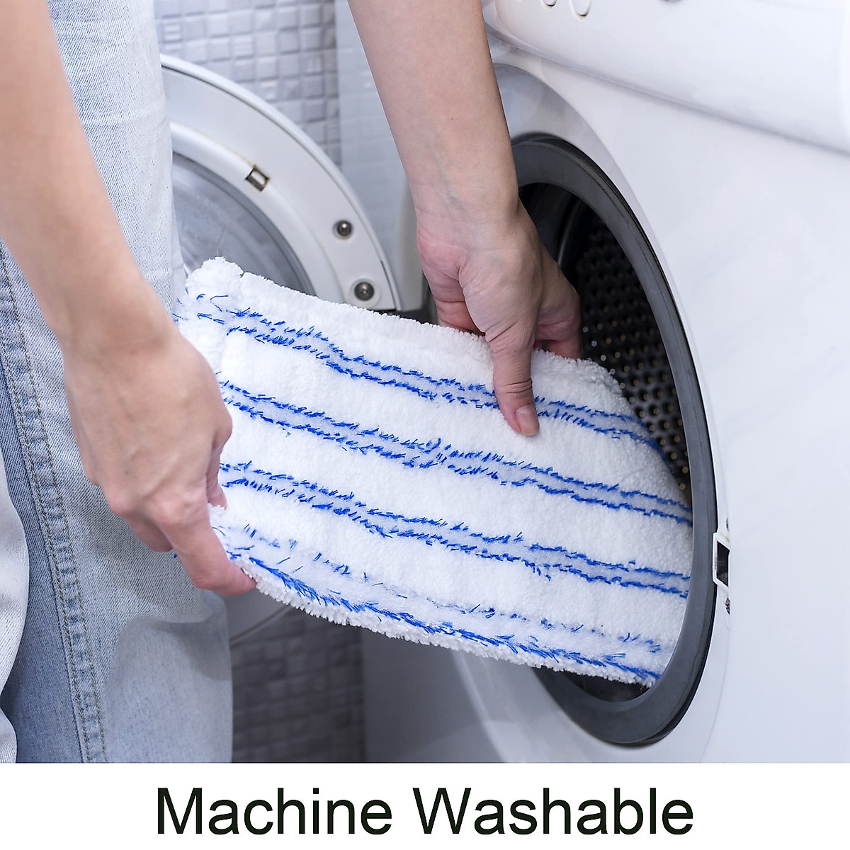 MECCANIXITY Microfiber Mop Replacement Heads 42x14cm for Wet/Dry Mop Floor Cleaning Pads, Purple Pack of 3