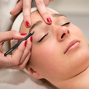 Generic Slant Tweezers - Professional Tweezers for Eyebrows Stainless Steel Slant Tip Tweezer - The Best Precision Eyebrow Tweezers (RT)