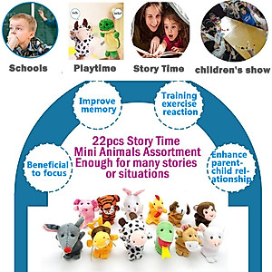 Easter Eggs with Mini Animal Finger Puppets Plush Toys, Kids Easter Basket Stuffers Party Favor School Classroom Rewards, Easter Egg Hunt Filler 12 Pack