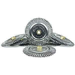 Weiler 09000 Roughneck 7" Root Pass Weld Cleaning Brush, .020" Steel Wire Fill, 5/8"-11 Unc Nut, Made in the USA, 56 Knots