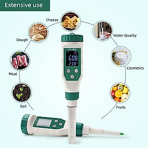 Focket 2 in 1 Smart Bluetooth PH Meter, APP Control Temp Meter, 0.01 Resolution High Accuracy PH Tester LCD Display Digital PH Meter for Drinking Water Hydroponics Aquarium