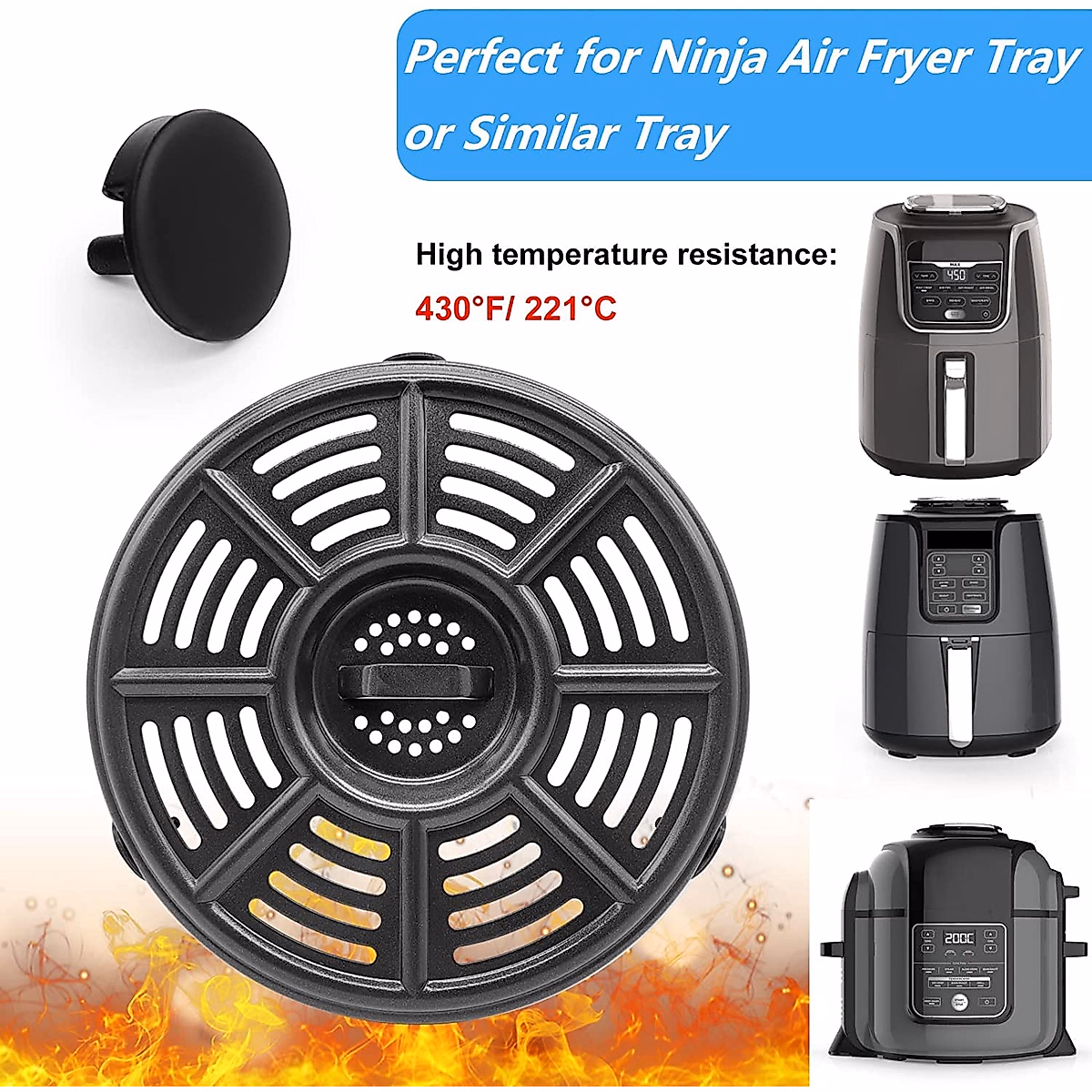 CyHiThai Air Fryer Rubber Bumpers for Ninja Air Fryer Tray, 8PCS Premium Air Fryer Rubber Feet Rubber Tabs Rubber Tips Silicone Feet Silicone Covering Rubber Nubs Rubber Stoppers for Ninja Air Fryer