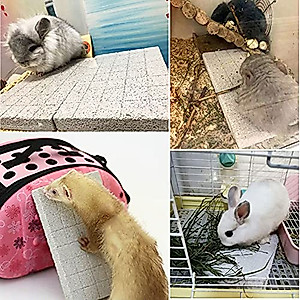 kathson Bunny Grinding Claw Pad Rabbit Scratch Foot Pad Small Animals Lava Grinding Teeth Stone Hamster Chew Treats Toys for Guinea Pig Rat Gerbil Chinchilla Hedgehog