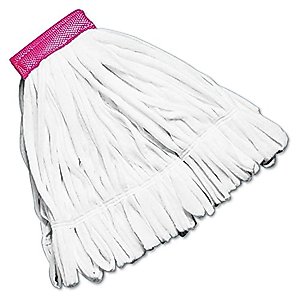 Rubbermaid Commercial RCP T256 RCPT256 Rough Floor Wet Mop Head, Large, Cotton/Synthetic, White (Pack of 12)