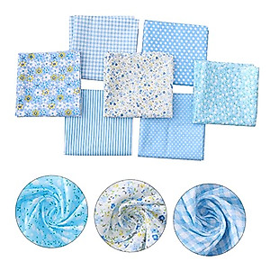 JEWEDECO 7pcs Cotton Bed Sheets Quilting Fabric Cotton Percale Sheets Fabric Patchwork Craft Precut Fabric Squares Craft Fabric Scraps Scrapbook Crafts Cloth Manual Leftovers