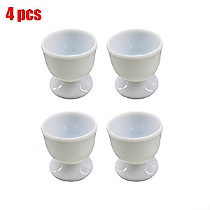 Egg Cup Set of 4 Holder Breakfast Boiled Cooking Easy to Clean Childhood Memories Kitchen White Egg Cup Holder