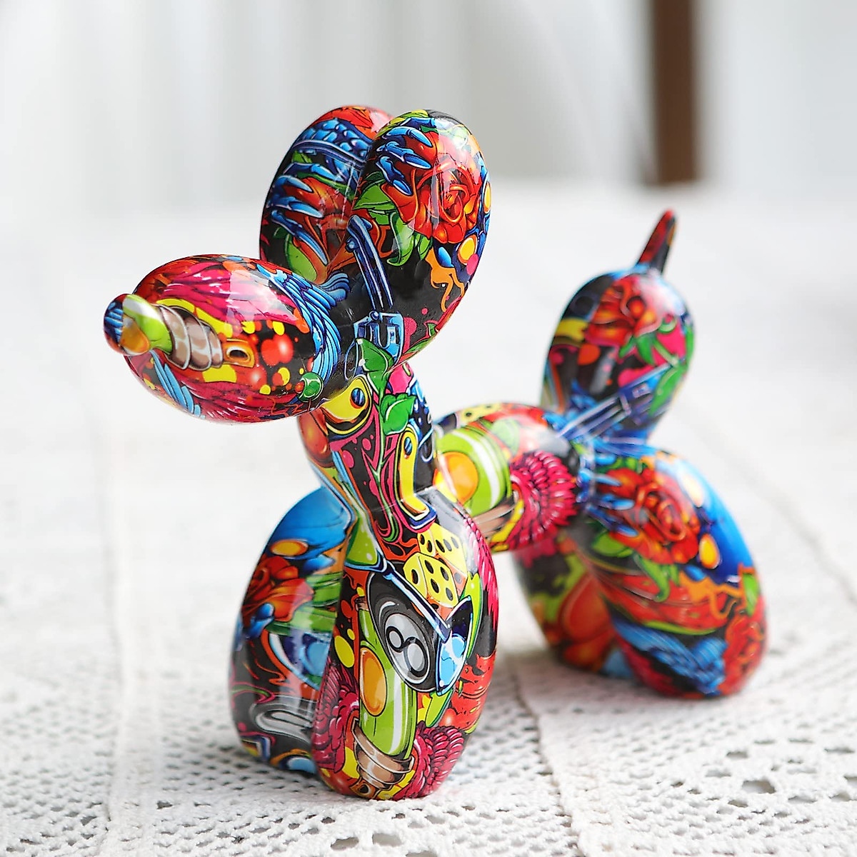 FLJZCZM Balloon Dog Sculptures Animal Statues Home Decor Collectible Figurines Indoor Outdoor Garden Decorative Funny Craft Christmas Birthday for Office (Red)